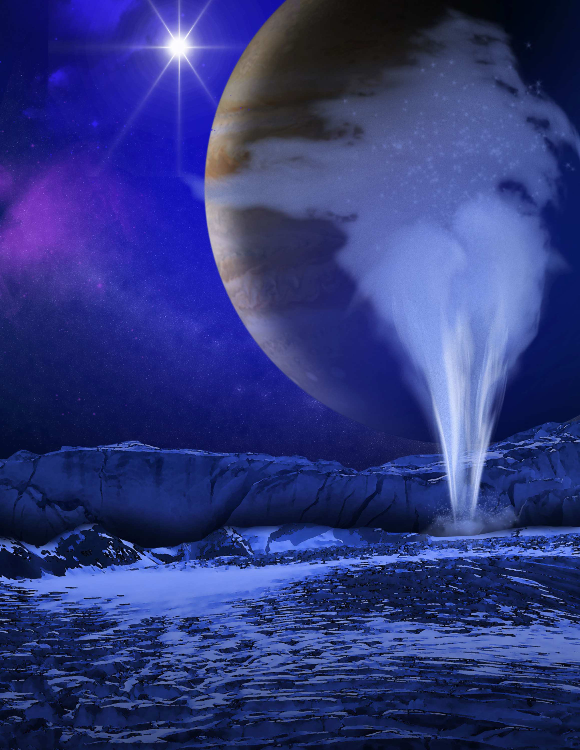 Hubble telescope captures spouting water vapour plumes on Jupiter's icy ...