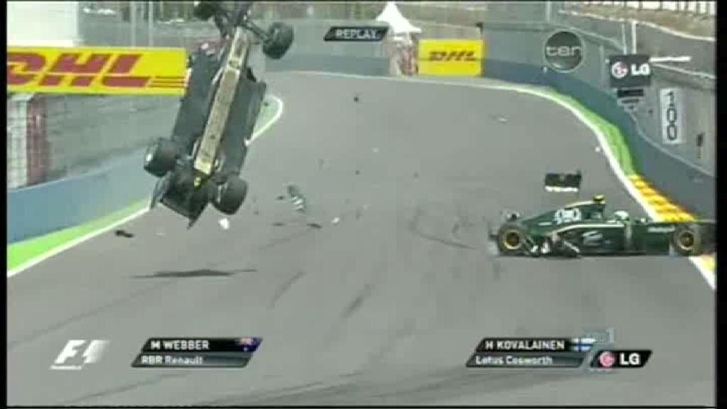 Webber survives airborne F1 crash - ABC News