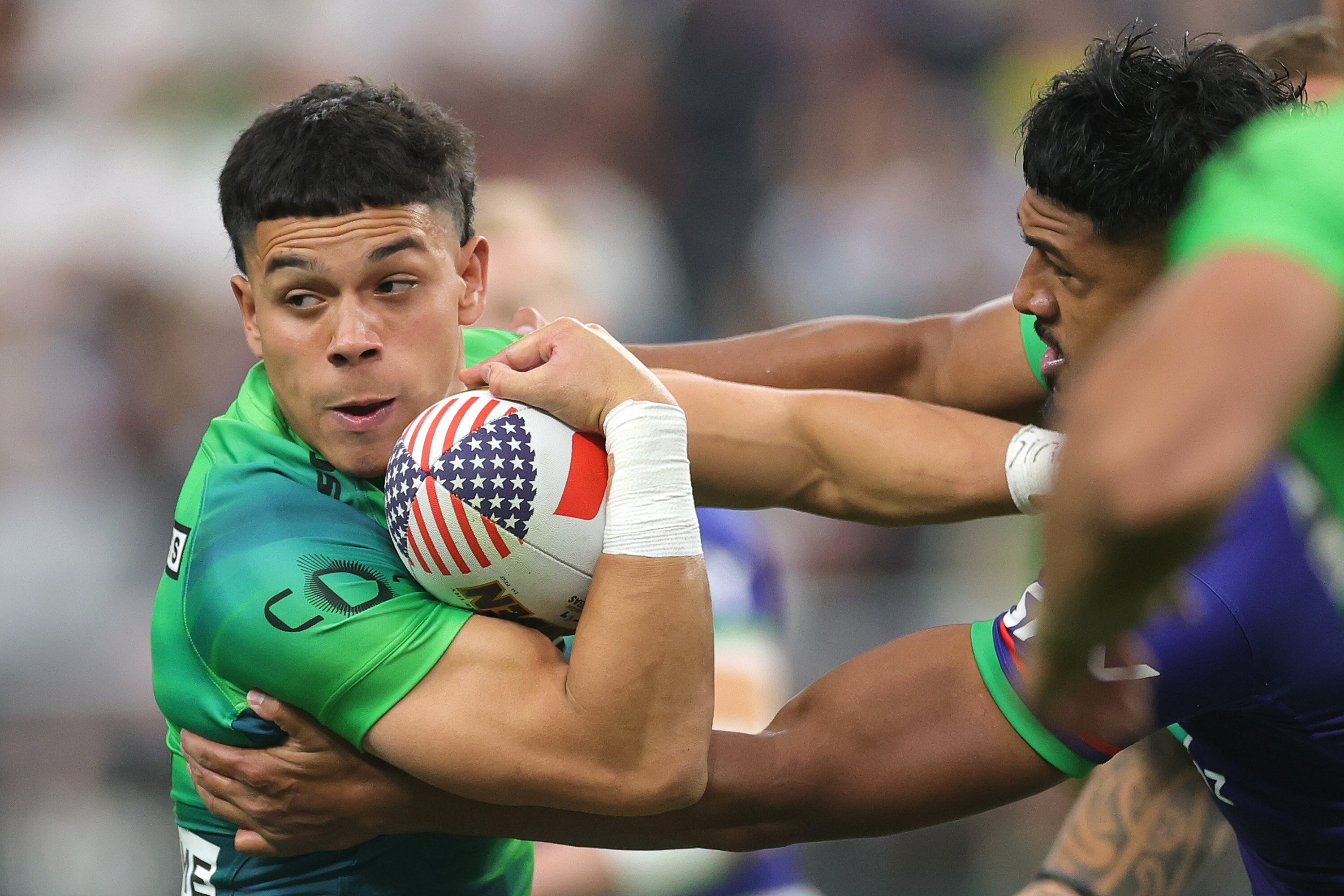 Tongan Canberra Raider Savelio Tamale is one of the rookies of the year ...