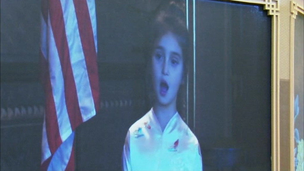 Donald Trump's granddaughter Arabella recites a Chinese poem in ...