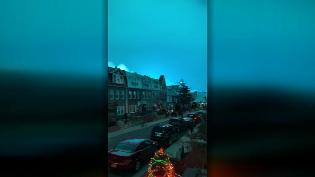 Bright blue light appears over Queens after transformer explosion at ...