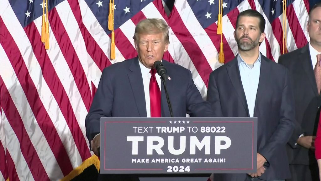 Donald Trump speaks after being projected to win Iowa caucuses - ABC News