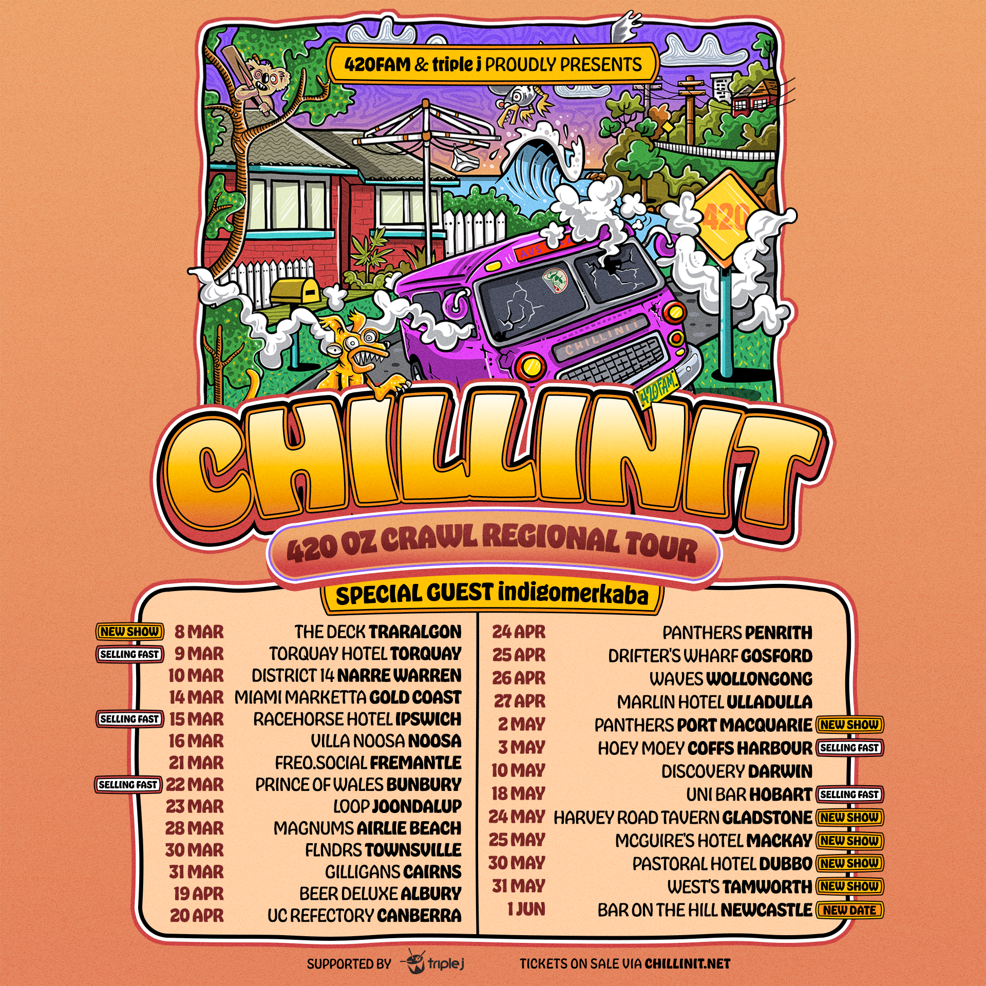 Chillinit adds seven dates to huge multi-month gig crawl around ...