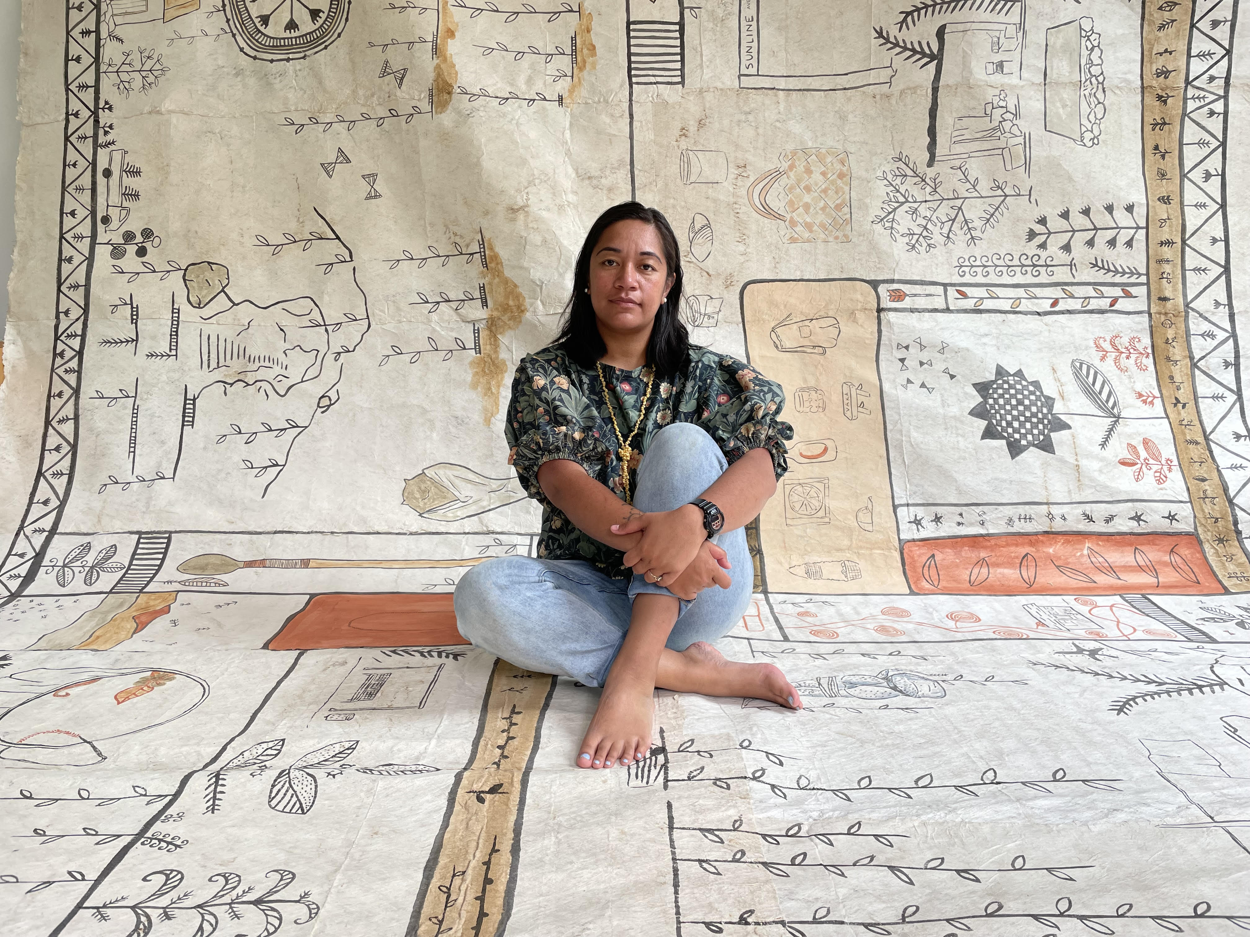 Māori and Niuean artist Cora-Allan 'reawakens' a sleeping traditional ...