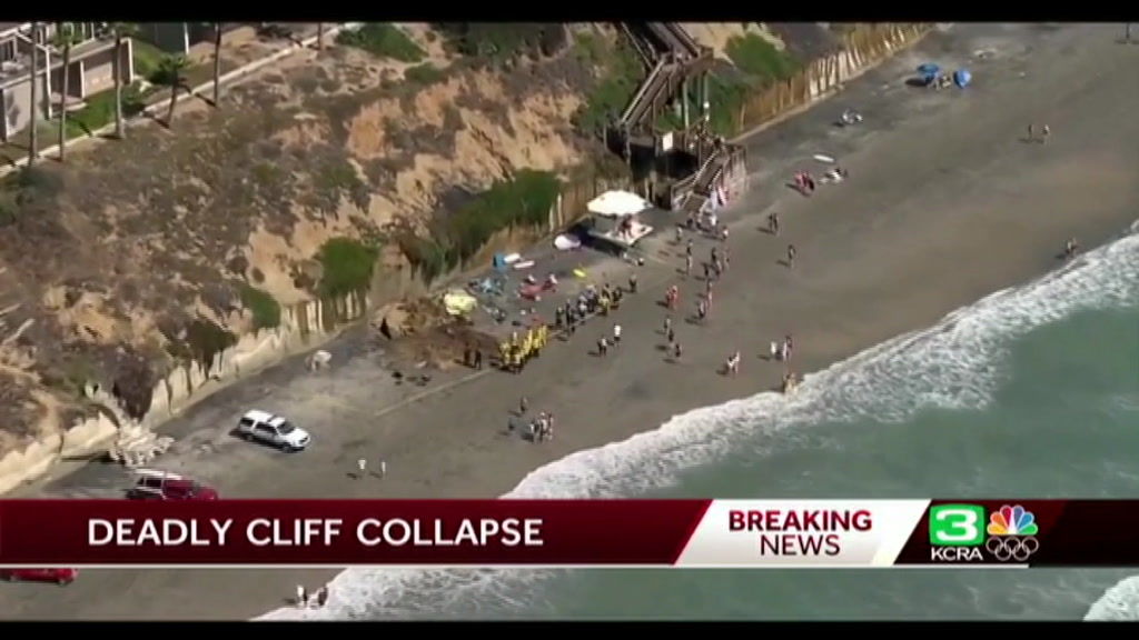 Cliff collapse in California leaves one dead, injures four - ABC News