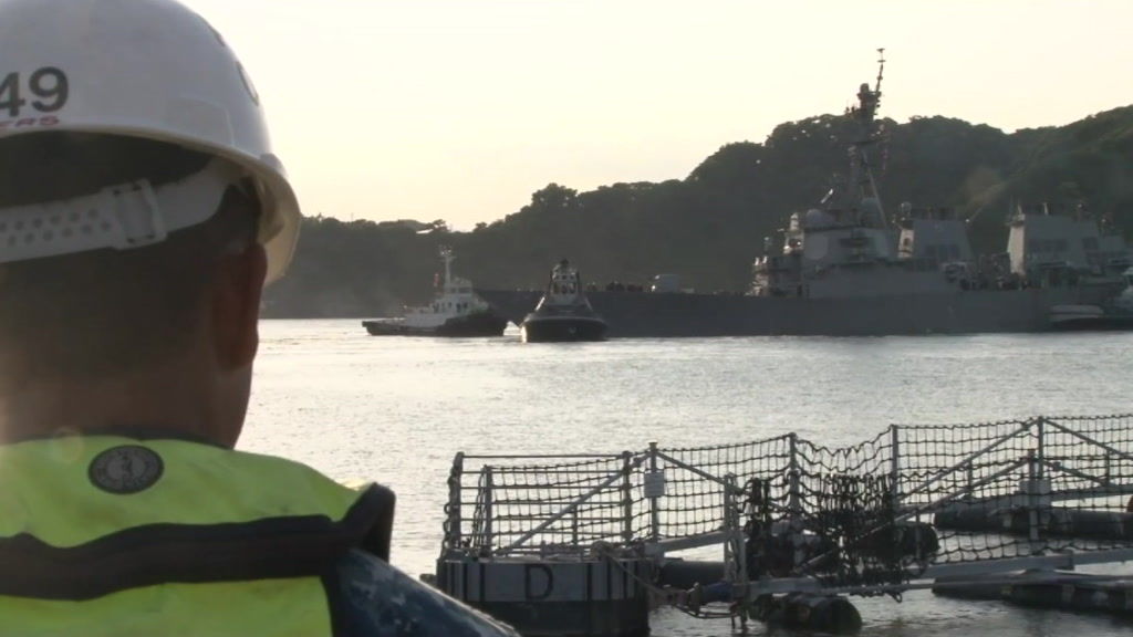 Damaged USS Fitzgerald returns to port after collision at sea - ABC News