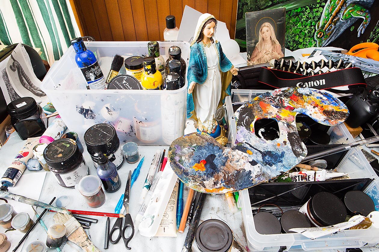 Artist Bill Flowers questions nature of snakes and blasphemy - ABC News