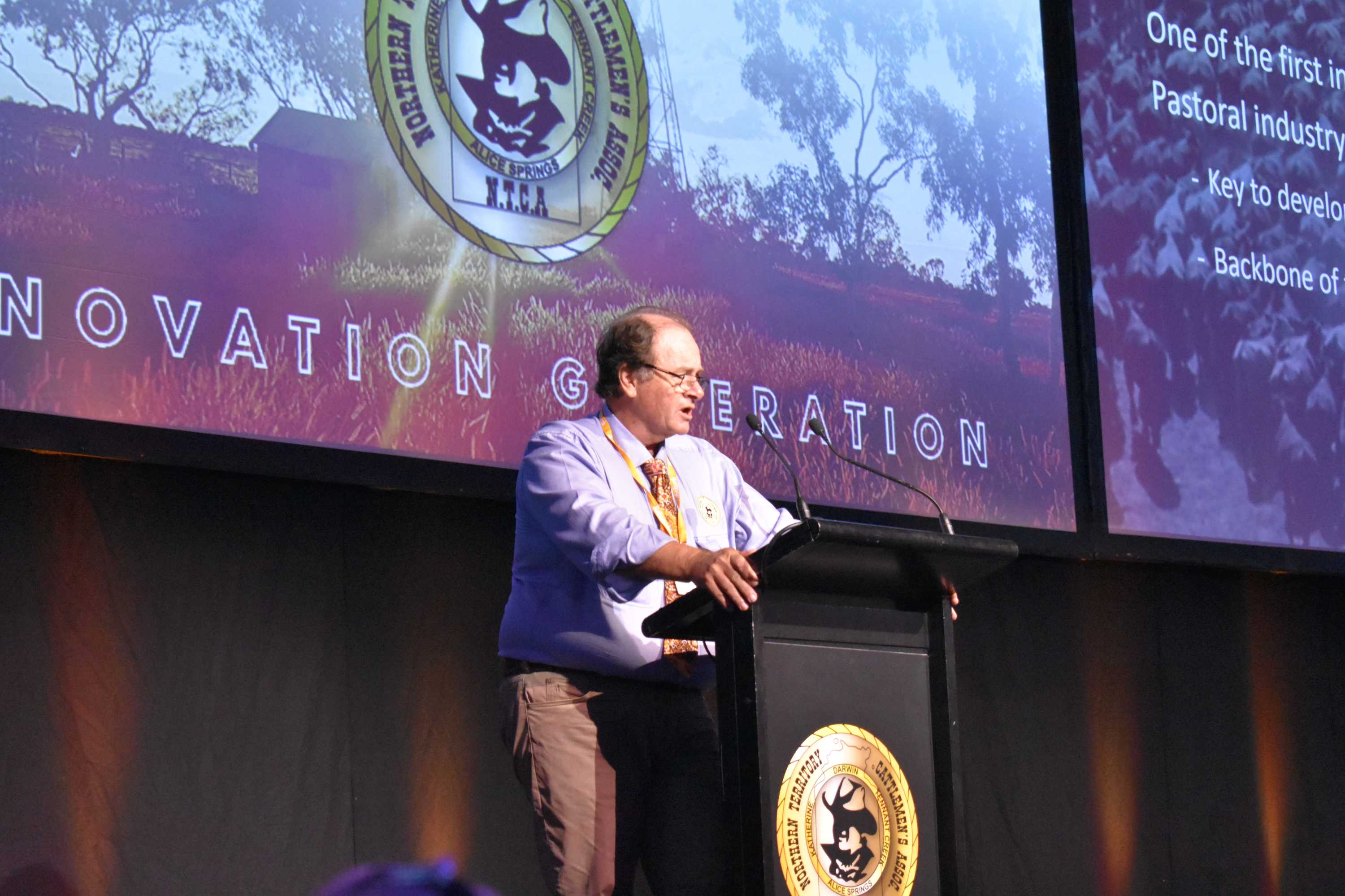 Outgoing NT Cattleman's Association President Tom Stockwell delivers ...