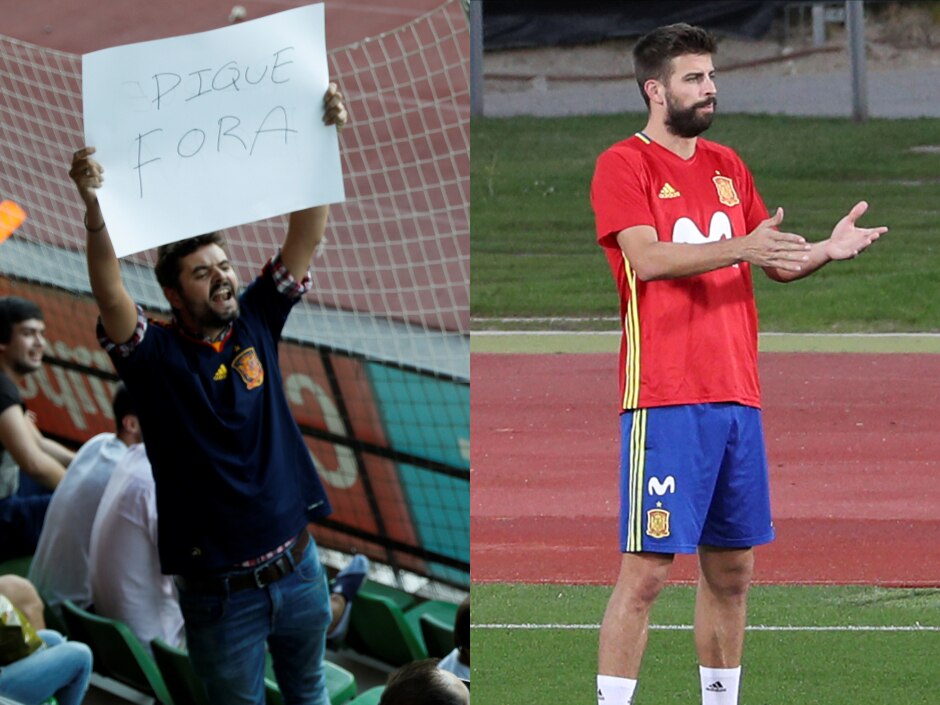 Barcelona's Gerard Pique jeered by Spain fans at training after backing ...