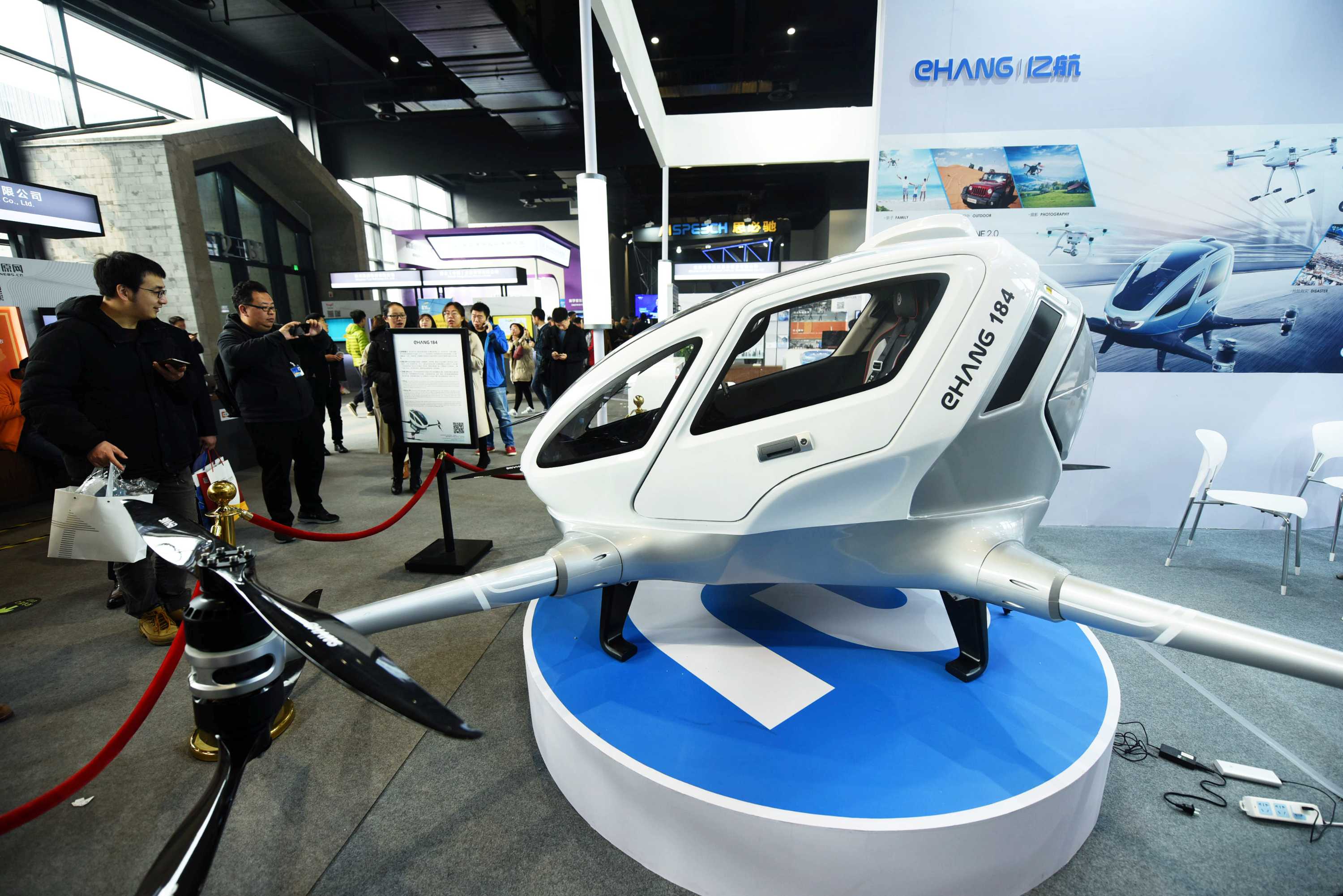 EHang 184 passenger drone makes first public flight in China - ABC News