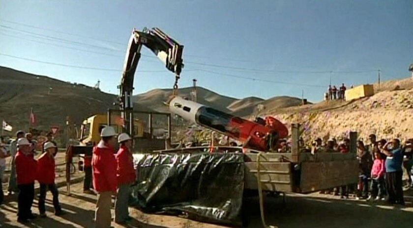 Rescue capsule arrives for Chilean miners - ABC News