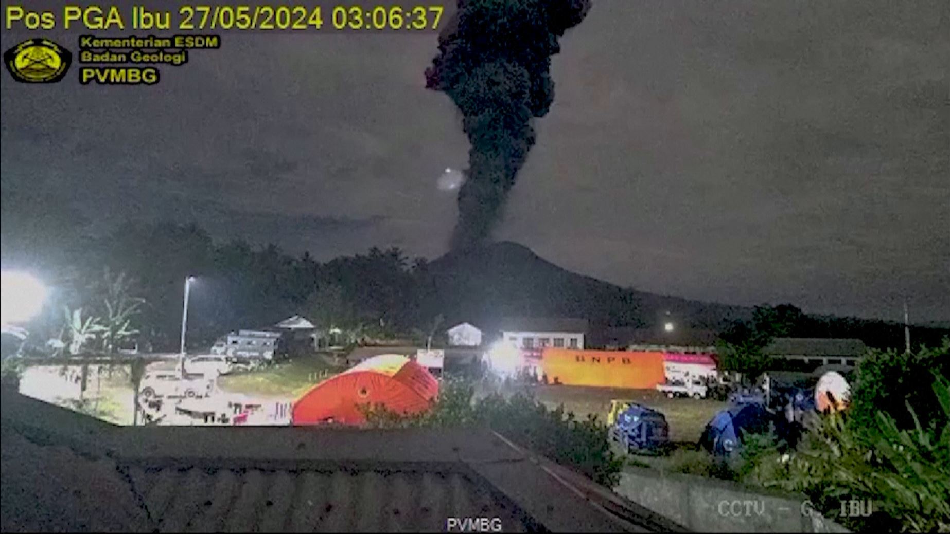 Indonesian volcano Mount Ibu erupts again for nearly the 100th time ...