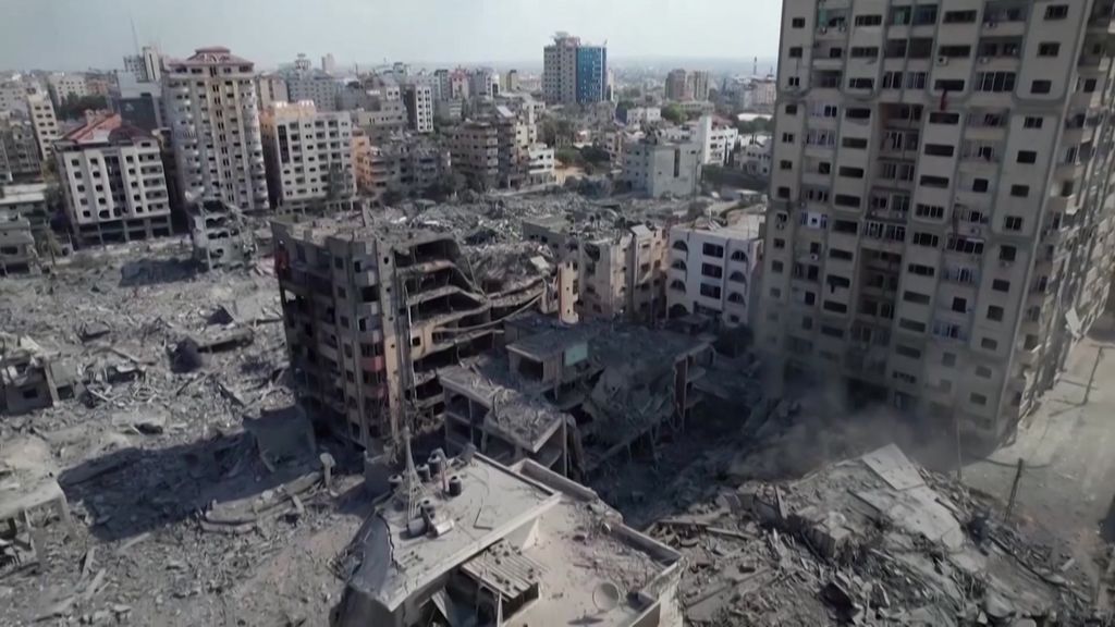 Drone footage of destruction in Gaza - ABC News