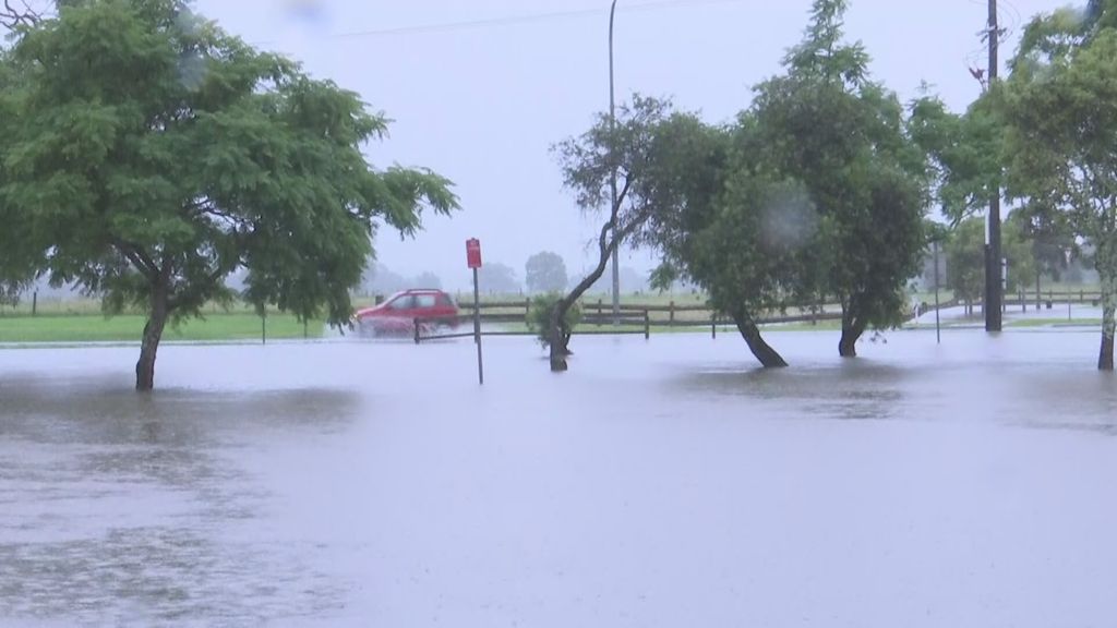 Cars attempt to travel through Kempsey's flooded roadways - ABC News