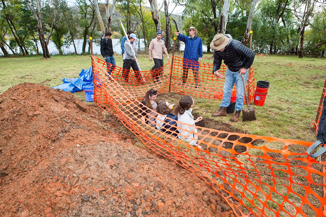 Archaeologists from Australian National University dig up artefacts on ...