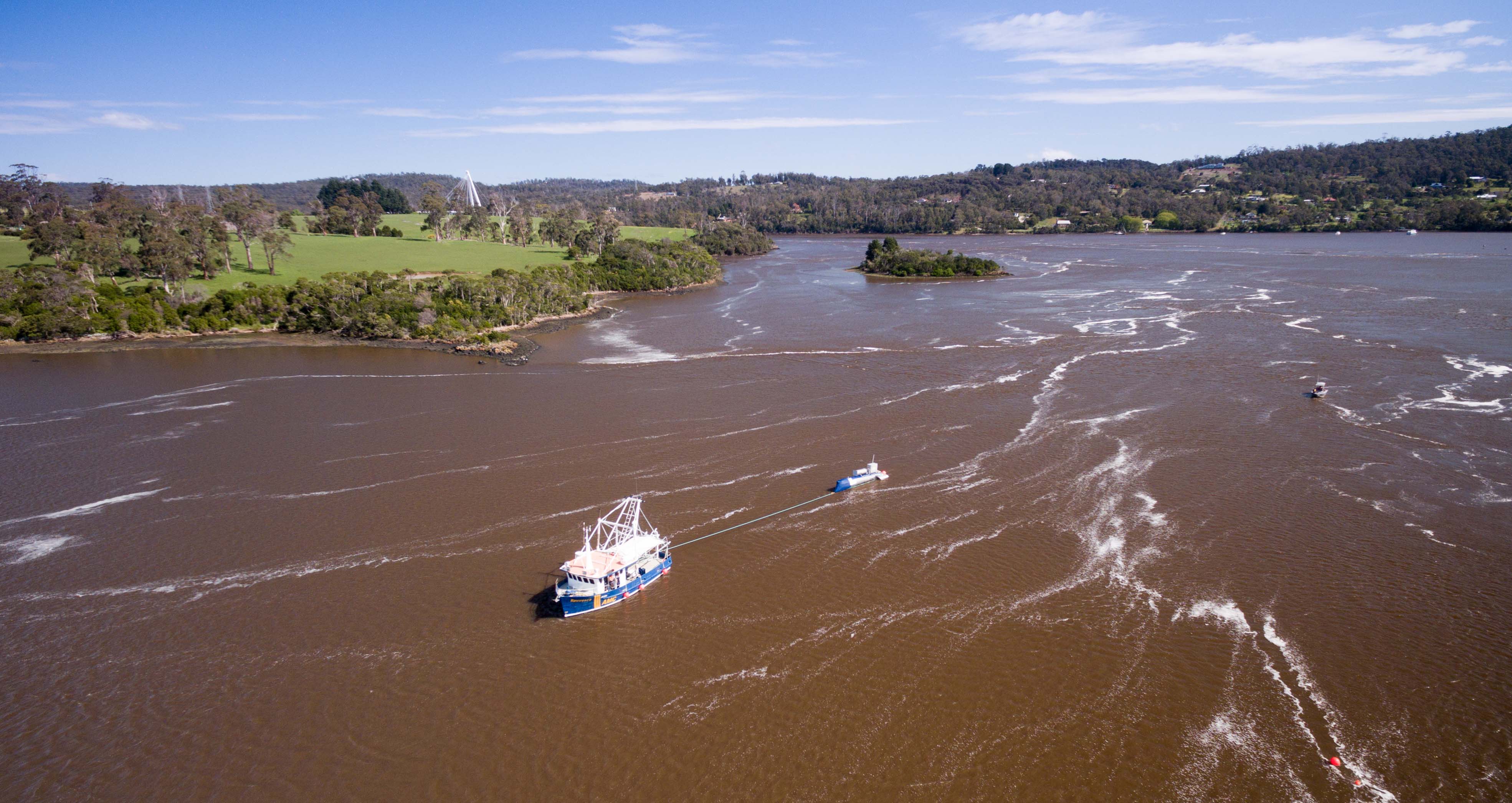 Tidal energy turbine test in Tamar River near Launceston shows ...