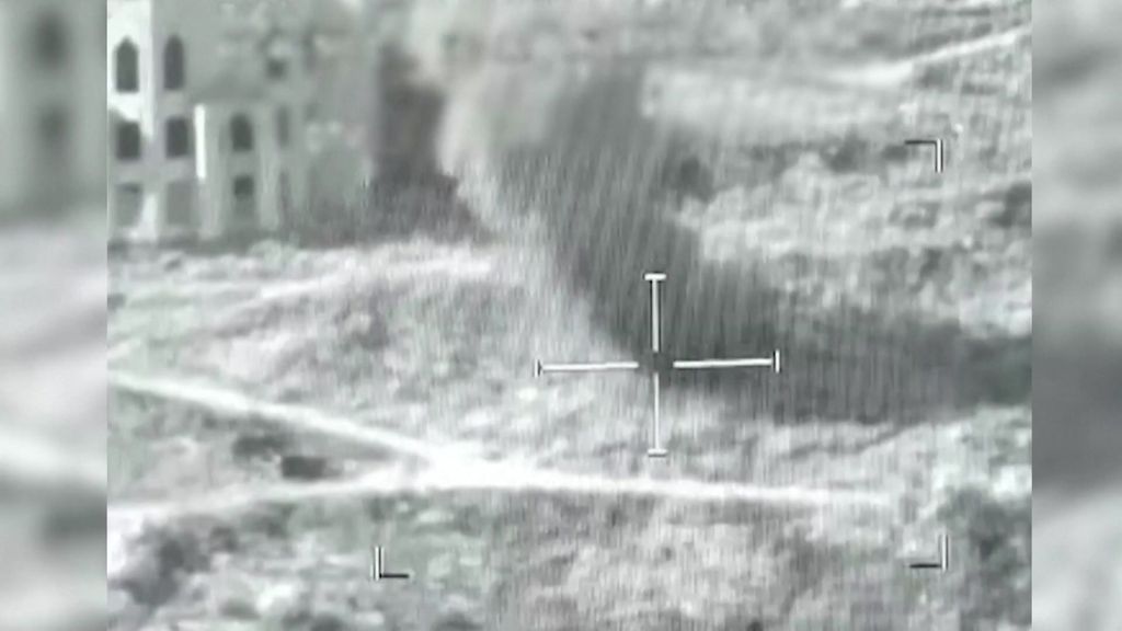 Aerial view of air strikes from Israeli gunship on West Bank - ABC News