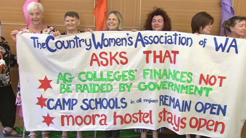 CWA protest against closure of Moora Residential College - ABC News