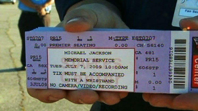 Michael Jackson Funeral Ticket