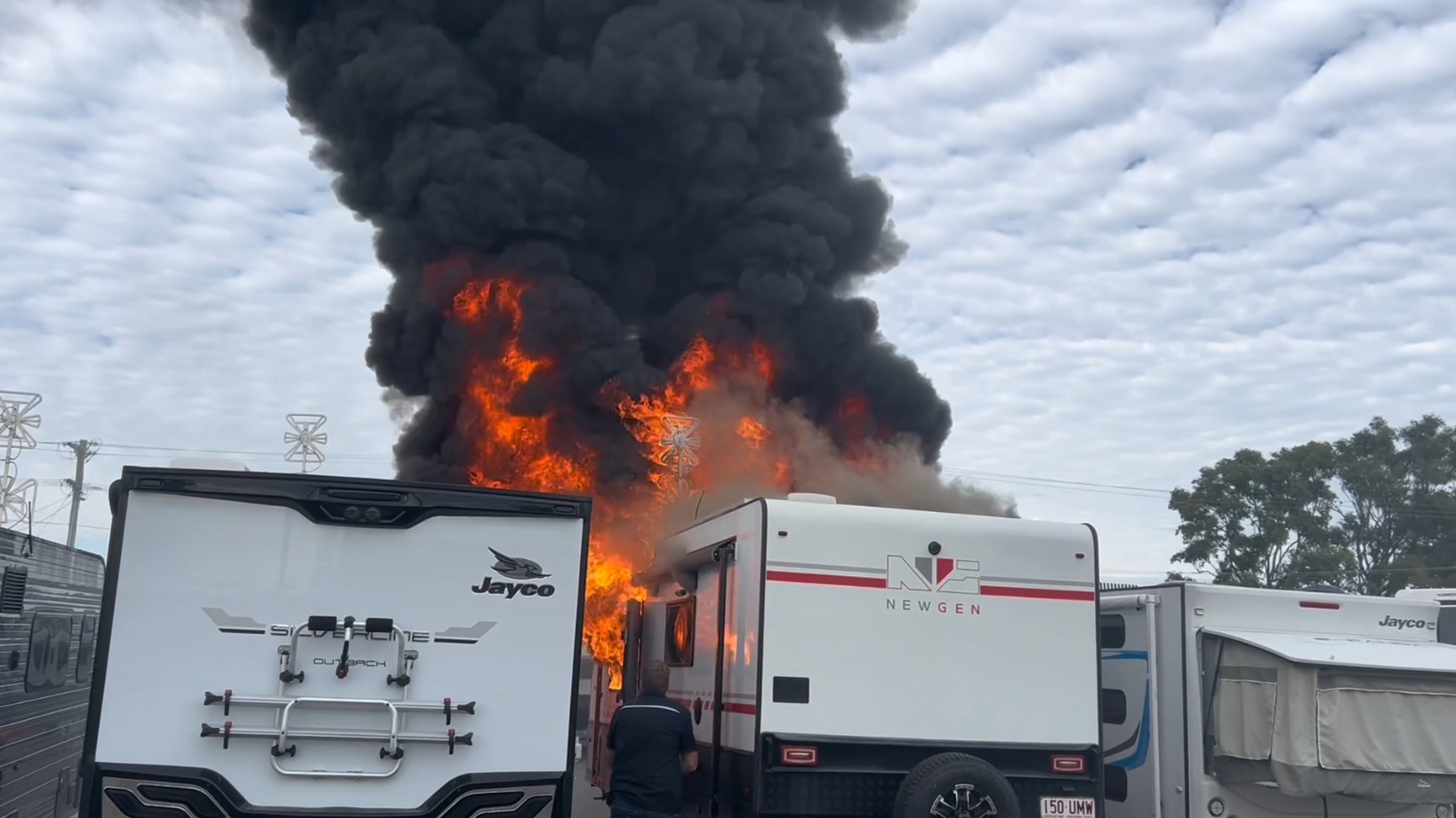 Two caravans destroyed by fire at Bundaberg dealership after lithium ...