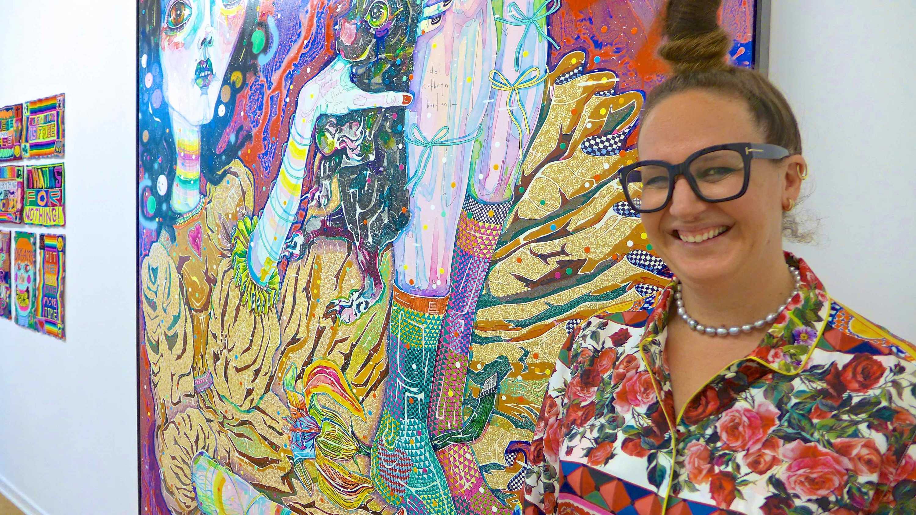 'Psychedelic' portrait of celebrity cook Maggie Beer by Del Kathryn ...