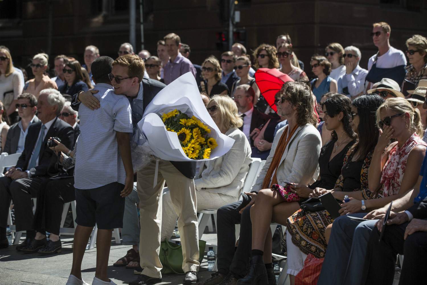 Sydney siege memorial unveiled in Martin Place, three years after ...
