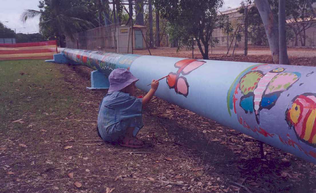 Darwin water pipes painted by countless children and Rolf Harris being ...