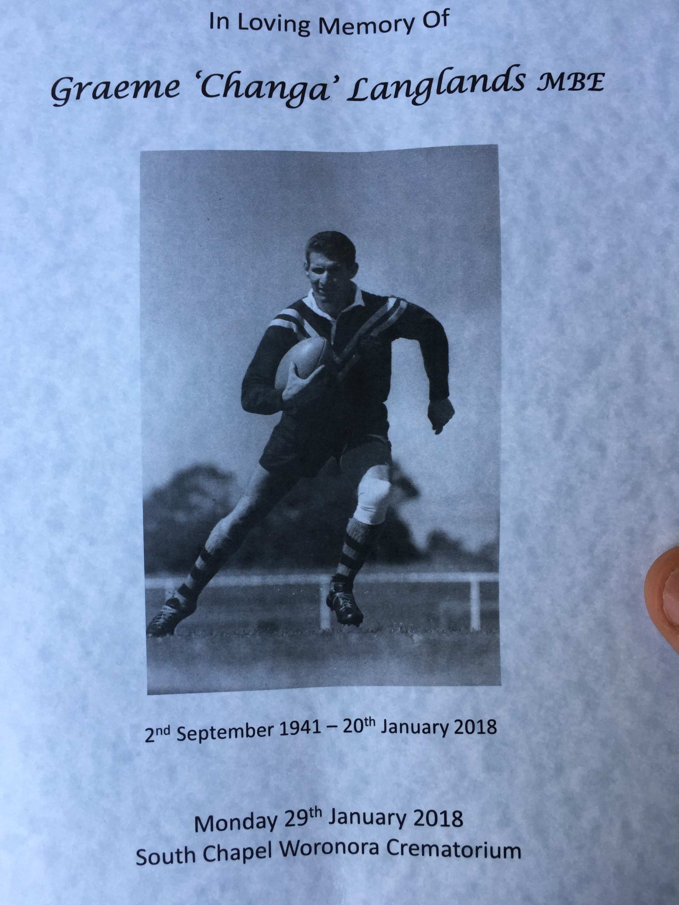 Graeme Langland struggled off field, family reveals at Sydney memorial ...