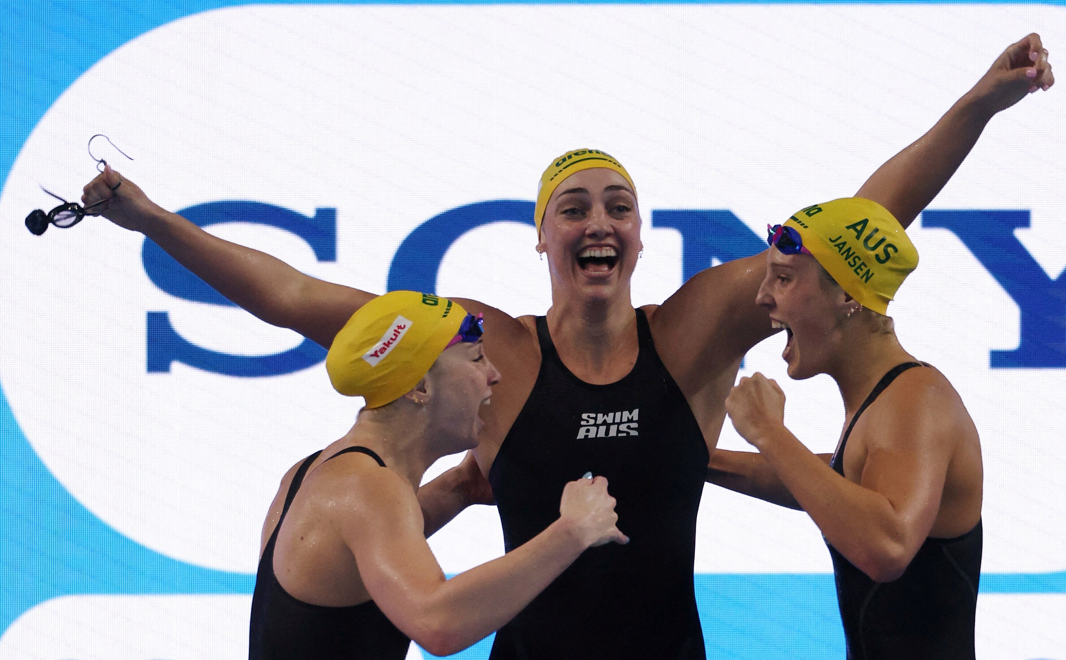 Australian relay teams win gold on day one of world swimming ...