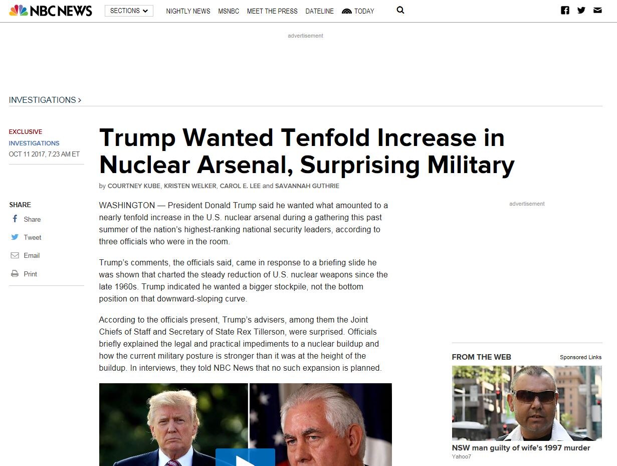 Donald Trump threatens NBC's broadcast licence over nuclear story he ...