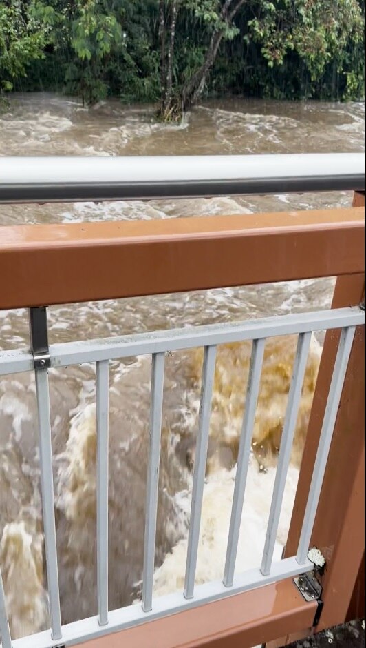 Heavy rain at Ithaca Creek - ABC News