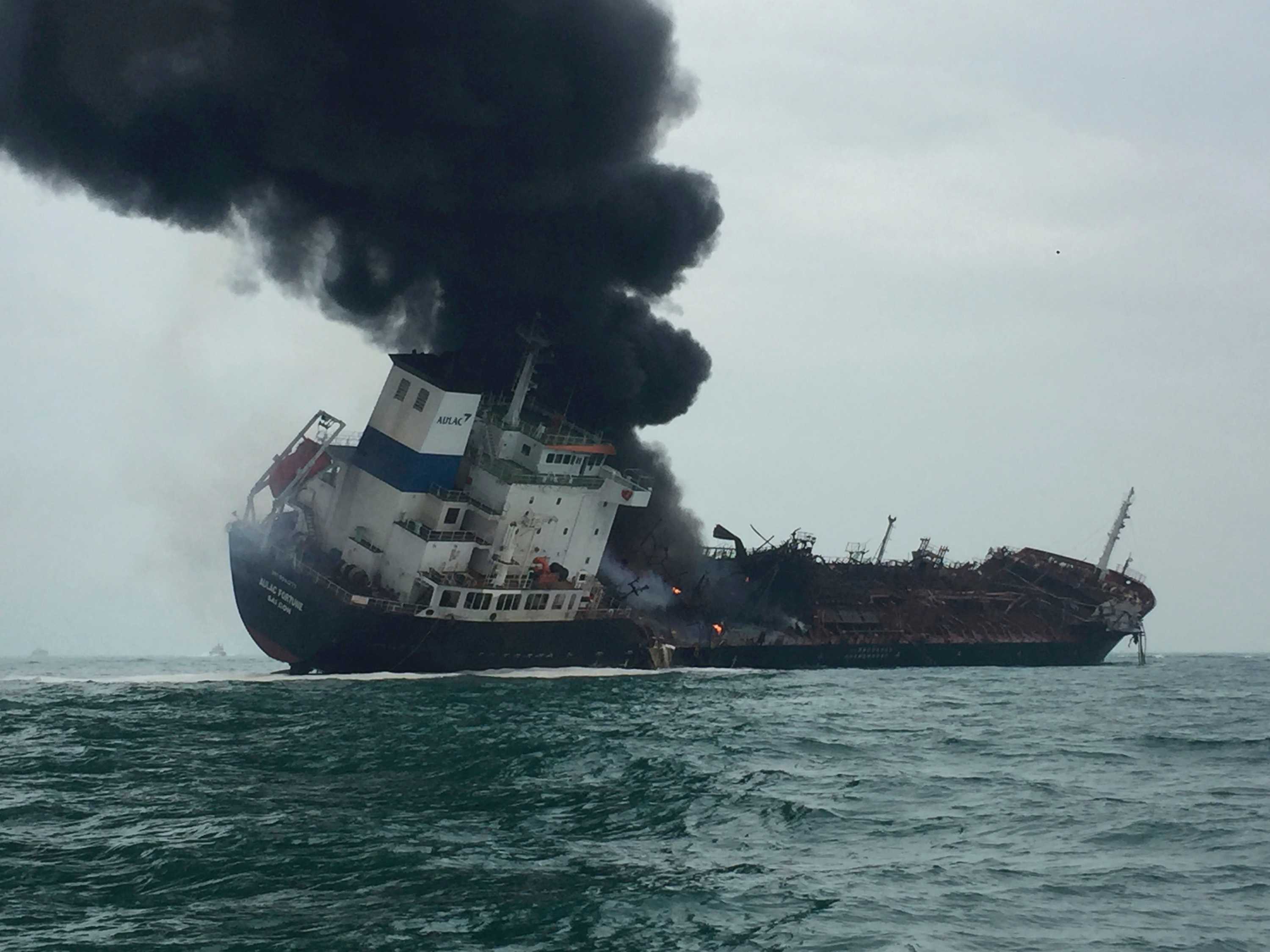 Oil tanker explodes off Hong Kong, killing one person and leaving ...