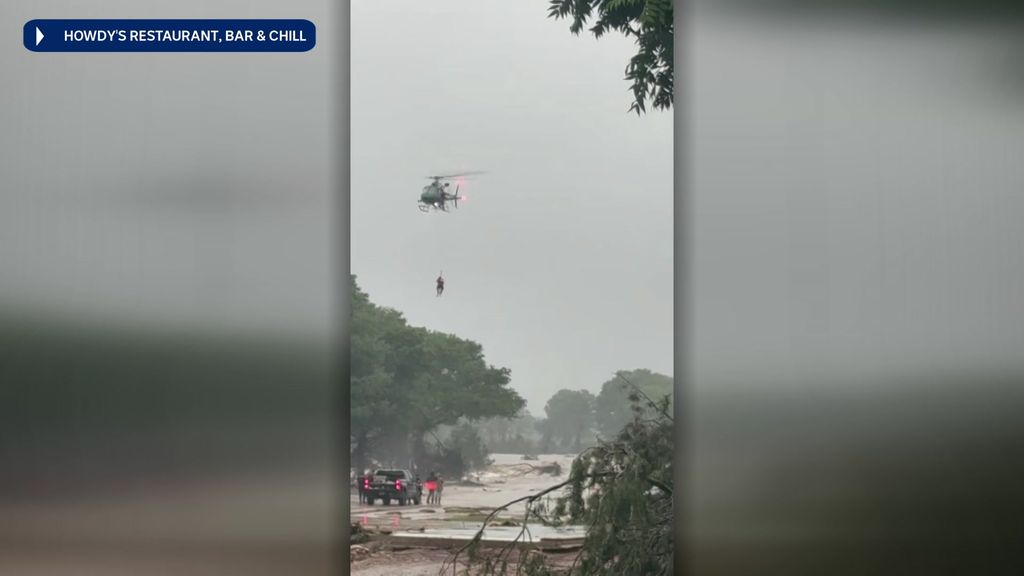 Video shows helicopter rescue amid flash flooding in Texas - ABC News