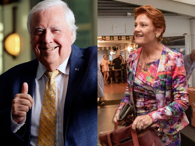 Minor parties clash as Clive Palmer and Pauline Hanson battle for right ...