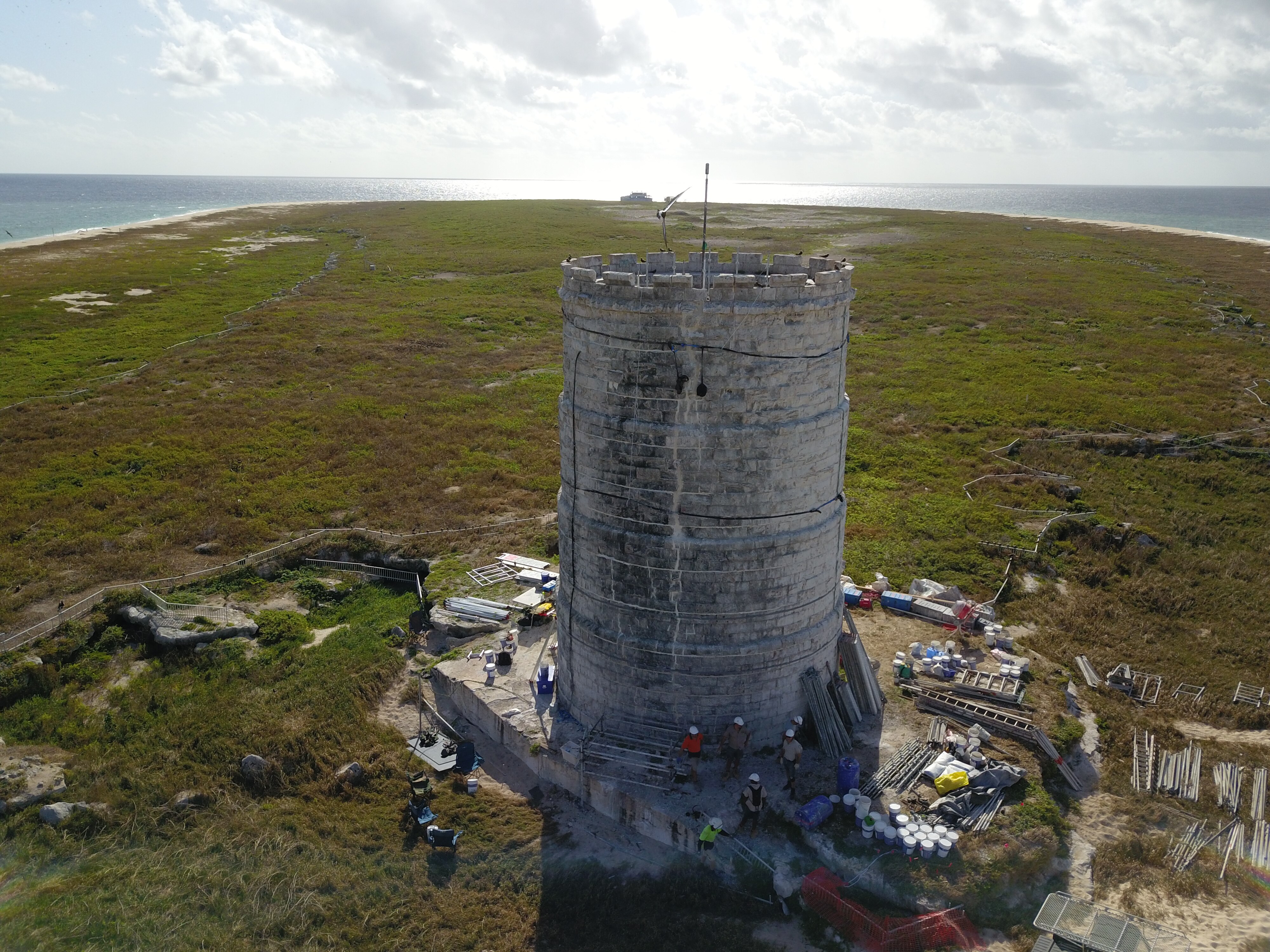 Convict-built stone tower on Great Barrier Reef's Raine Island restored ...