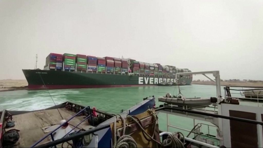 Suez Canal remains blocked by enormous cargo ship - ABC News