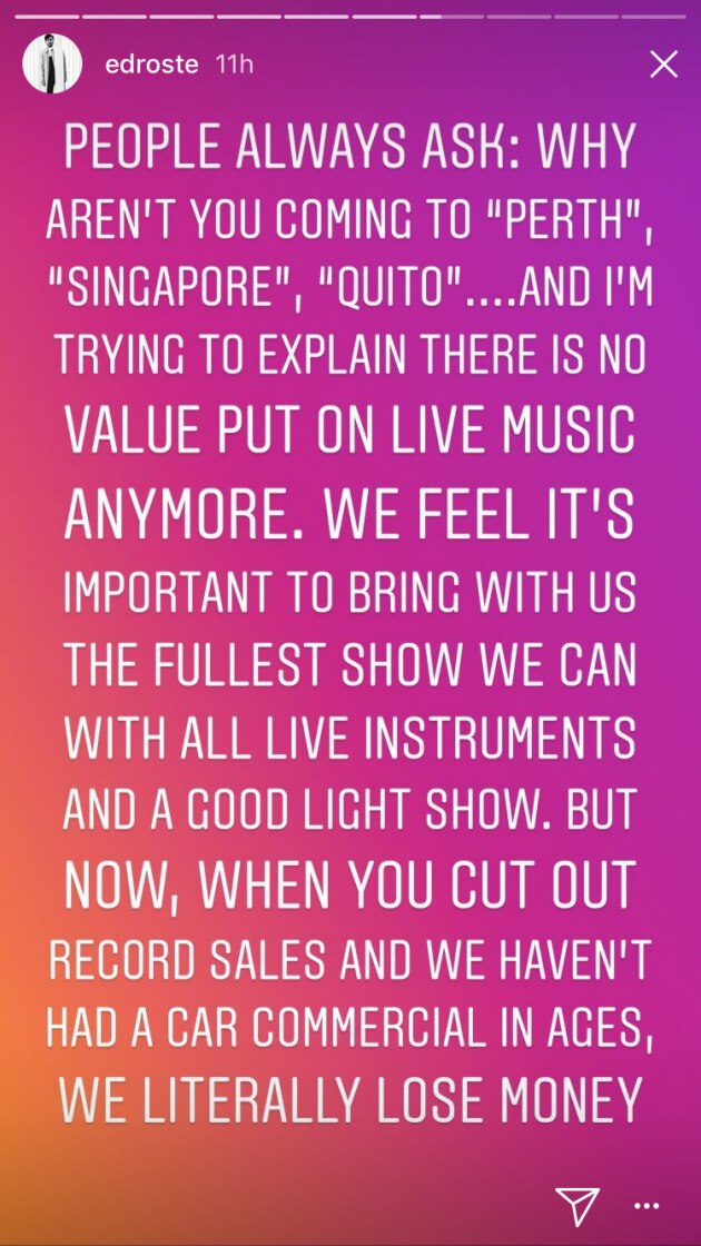 Grizzly Bear singer warns of 'live music drought', says gigs no longer ...