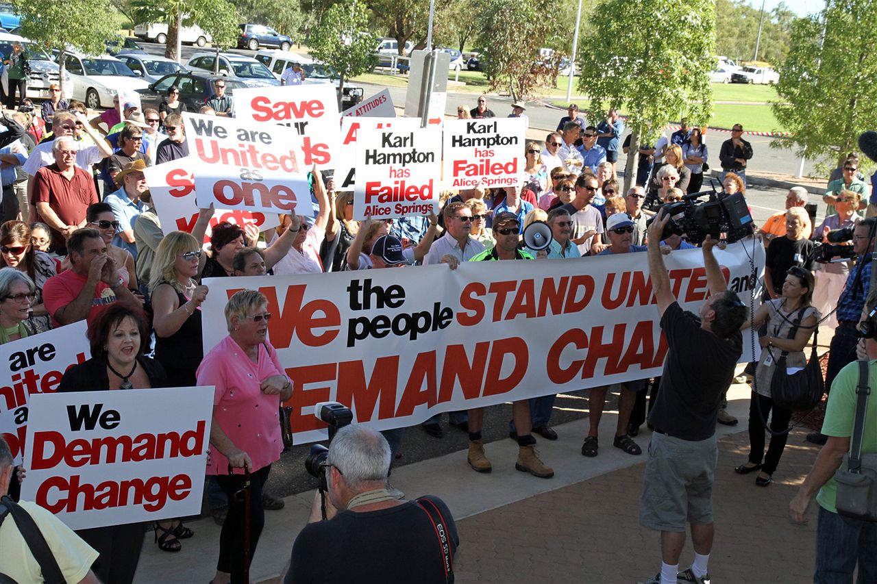 Protesters call for action against crime in Alice - ABC News