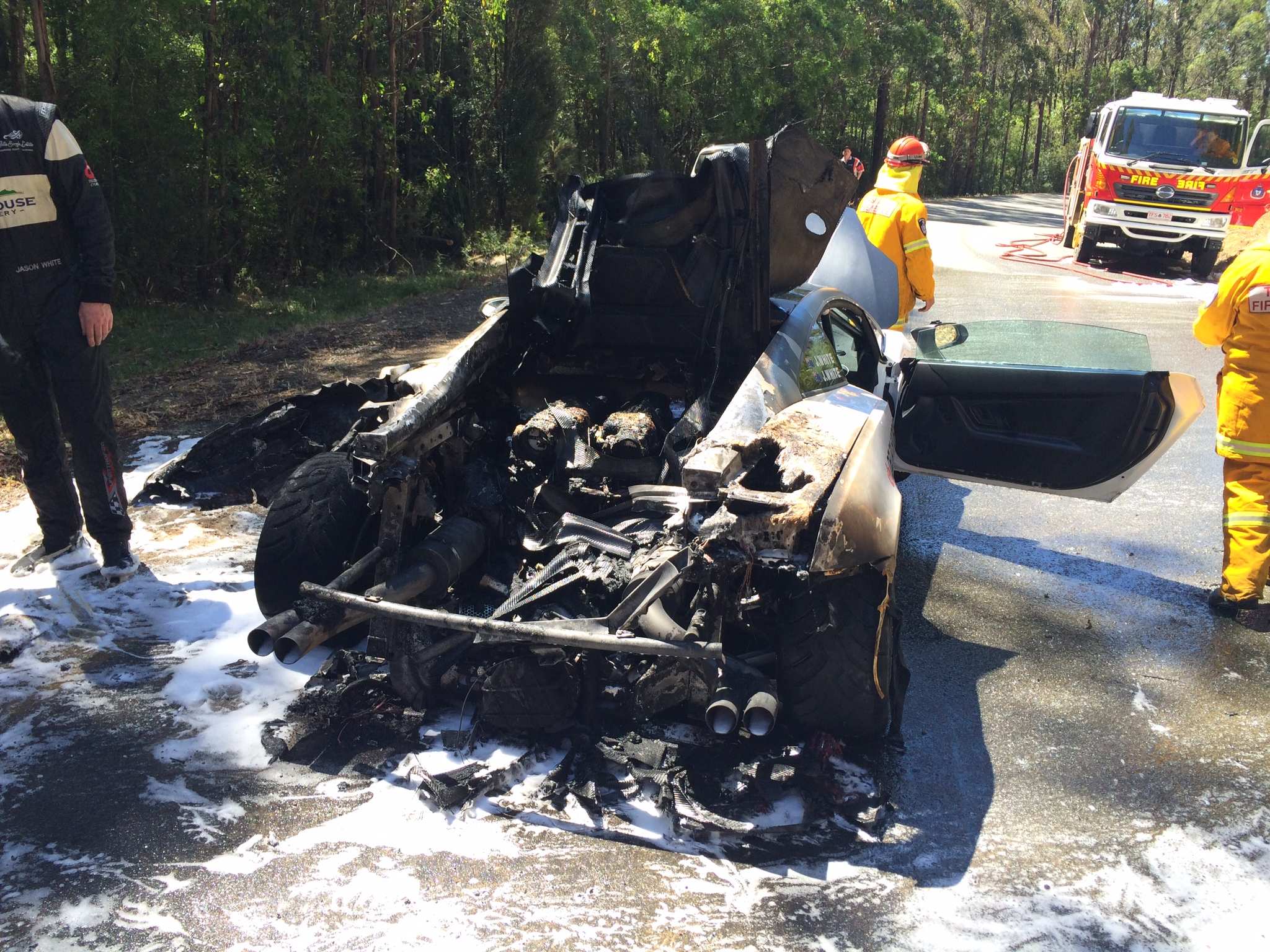 Targa winner's car bursts into flames - ABC News