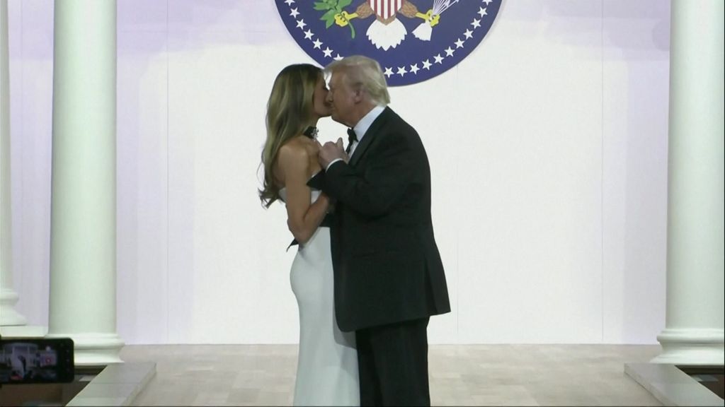 Donald Trump dances with Melania Trump at the Commander-In-Chief Ball ...