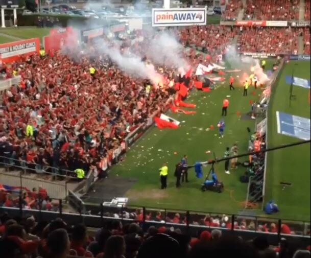 Fans charged after flares lit, violence at A-League derby between ...