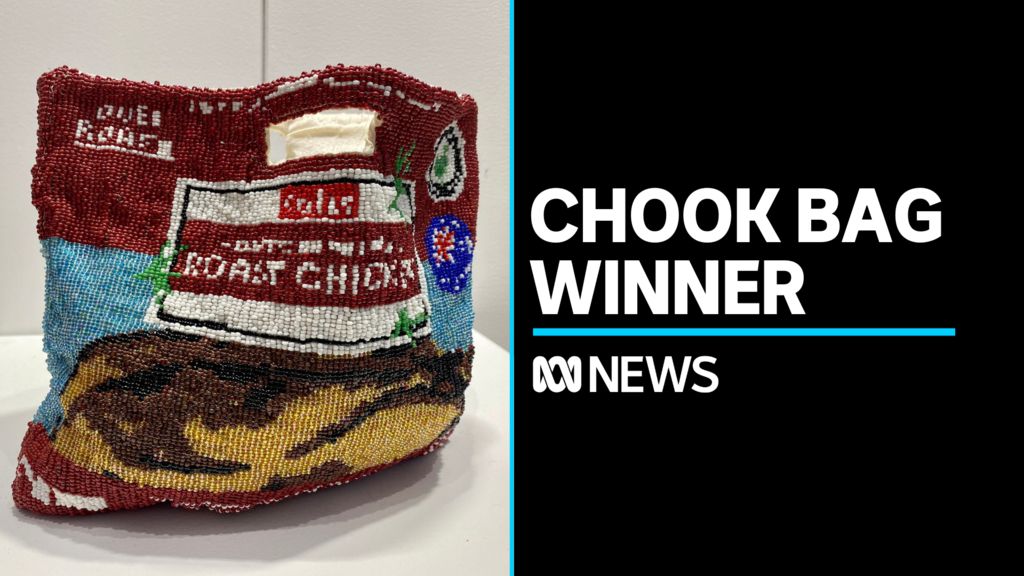 Coles roast chicken beaded handbag wins art competition - ABC News