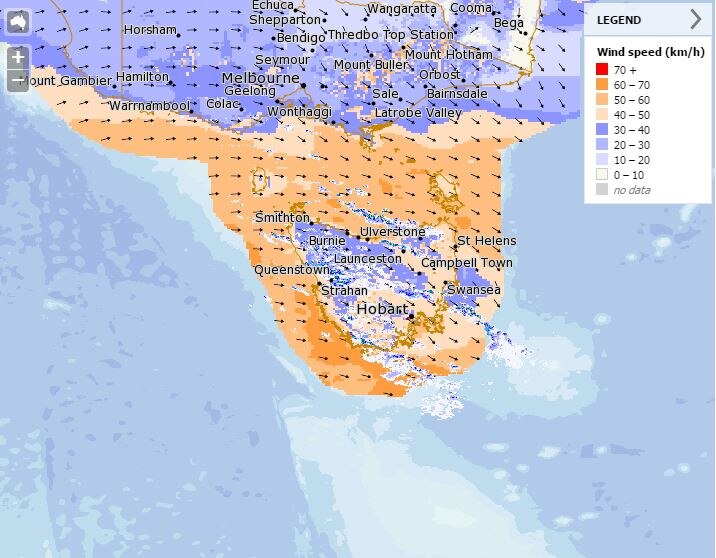 Thousands lose power as damaging winds hit Tasmania - ABC News