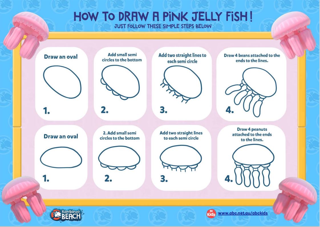 Activity Sheet How to draw a Jellyfish - ABC Kids