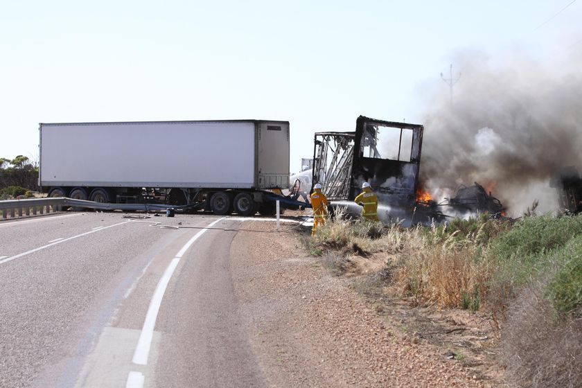 Driver Dead In Fiery Truck Crash Abc News