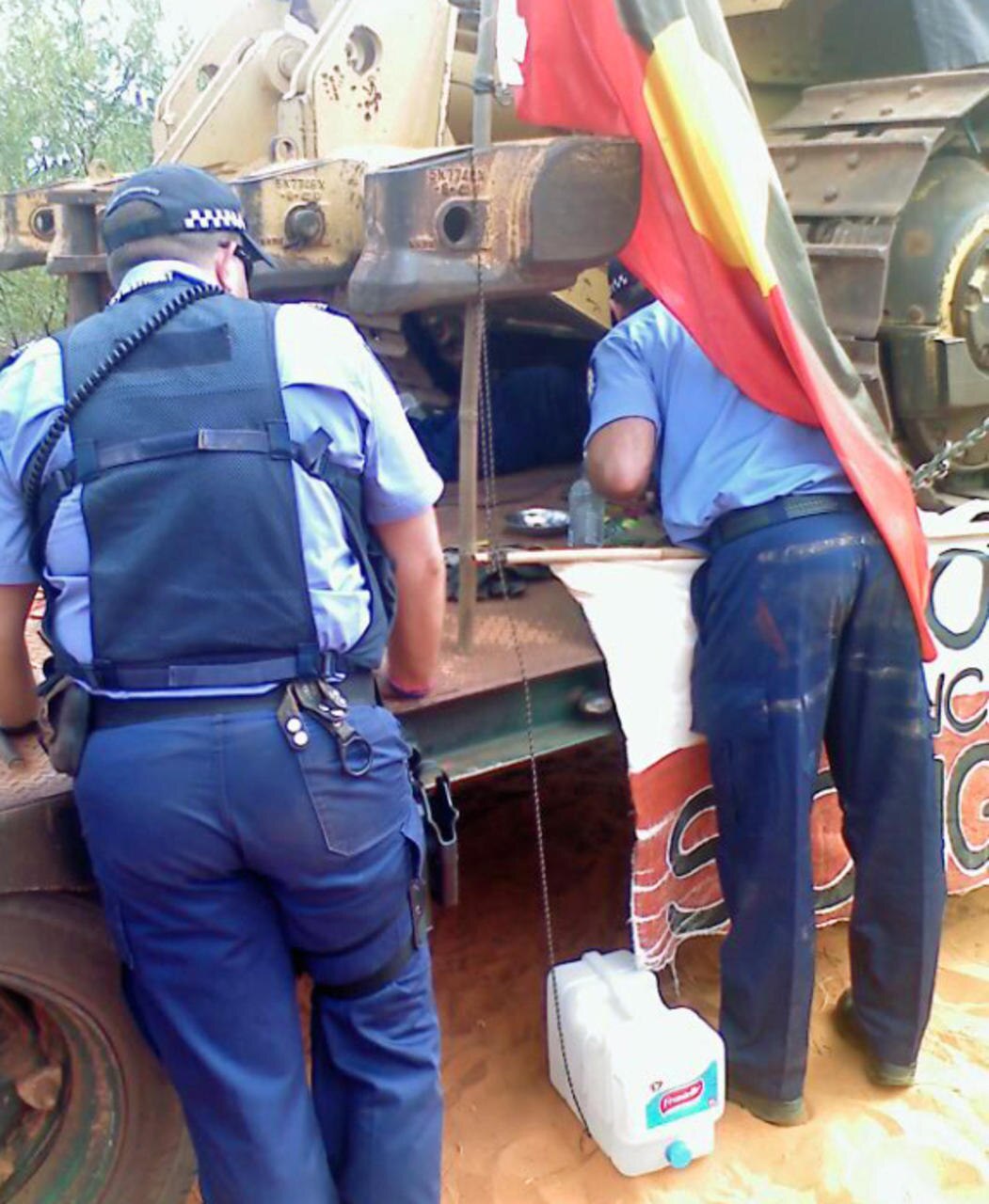 Two protesters arrested after anti-gas hub blockade - ABC News