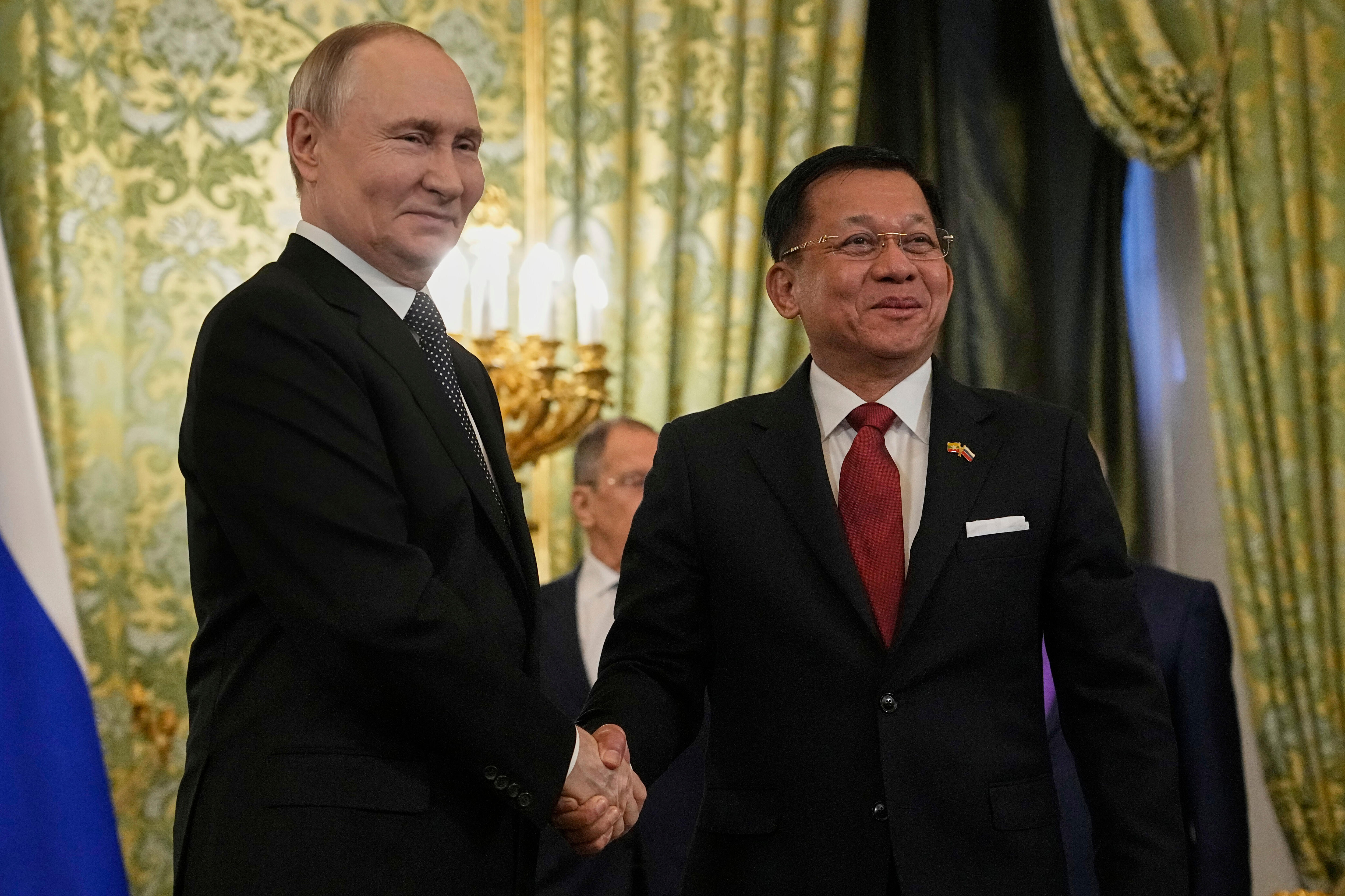 Min Aung Hlaing praises Vladimir Putin and talks up ties between ...