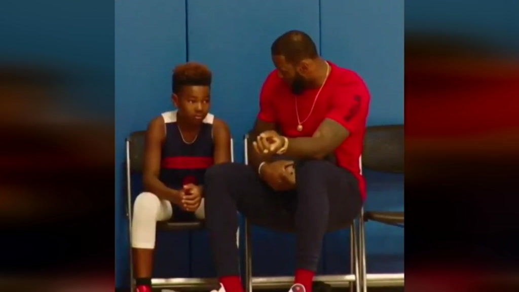 LeBron James's post-match pep talk to son sets example for parents ...