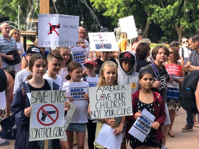 Sydney children protest in support of American students seeking US gun ...