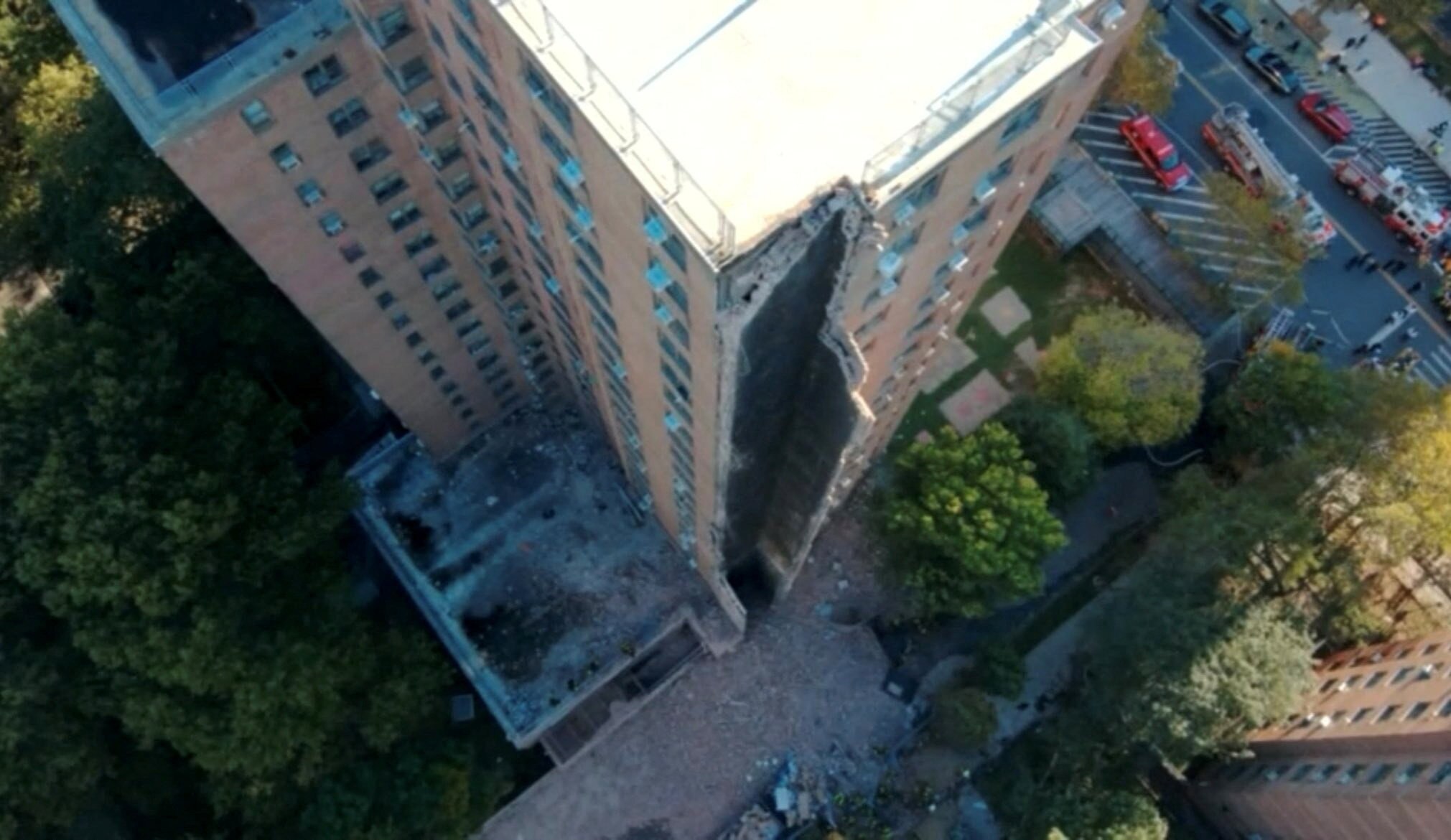 Residents of a New York City apartment block escape unharmed after ...